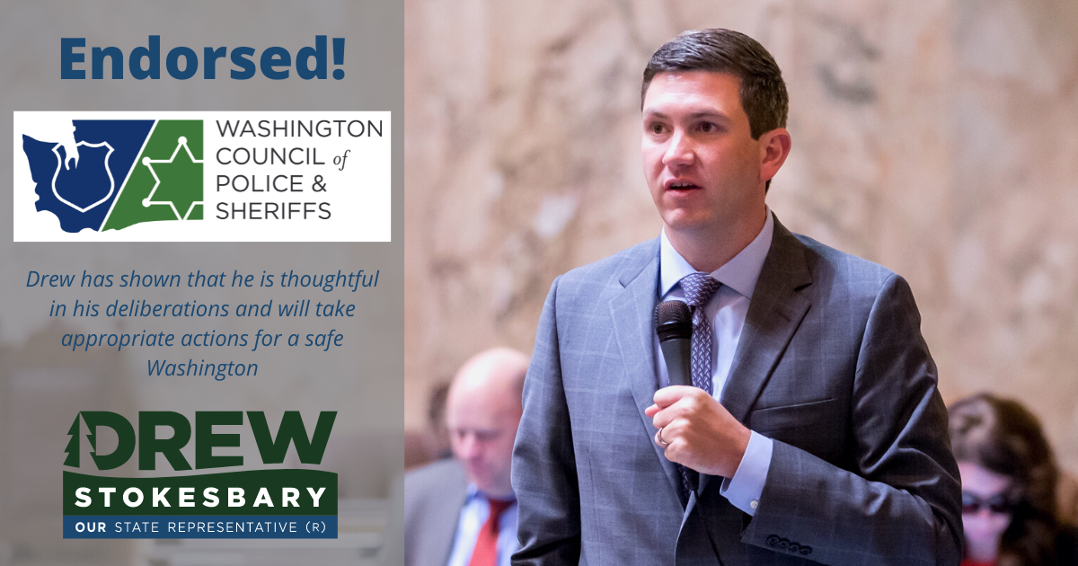 Endorsed by WACOPS! (2022) - Re-Elect Drew Stokesbary
