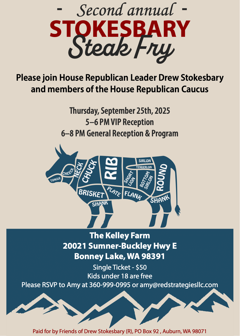 2025 Stokesbary Steak Fry - Re-Elect Drew Stokesbary
